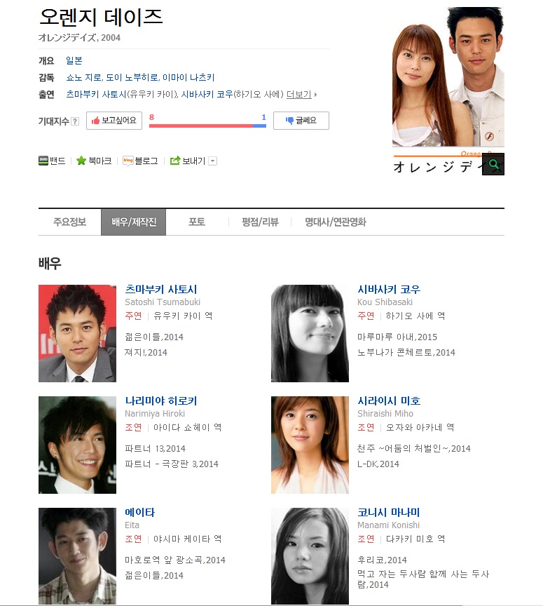 [폭풍간지] 오렌지 데이즈 Orange Days - 2004 츠마부키 사토시, 시바사키 코우, 에이타 시드