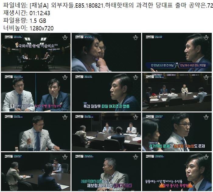 [채널A] 외부자들.E85.180821.하태핫태의 과격한 당대표 출마 공약은.720p-NEXT